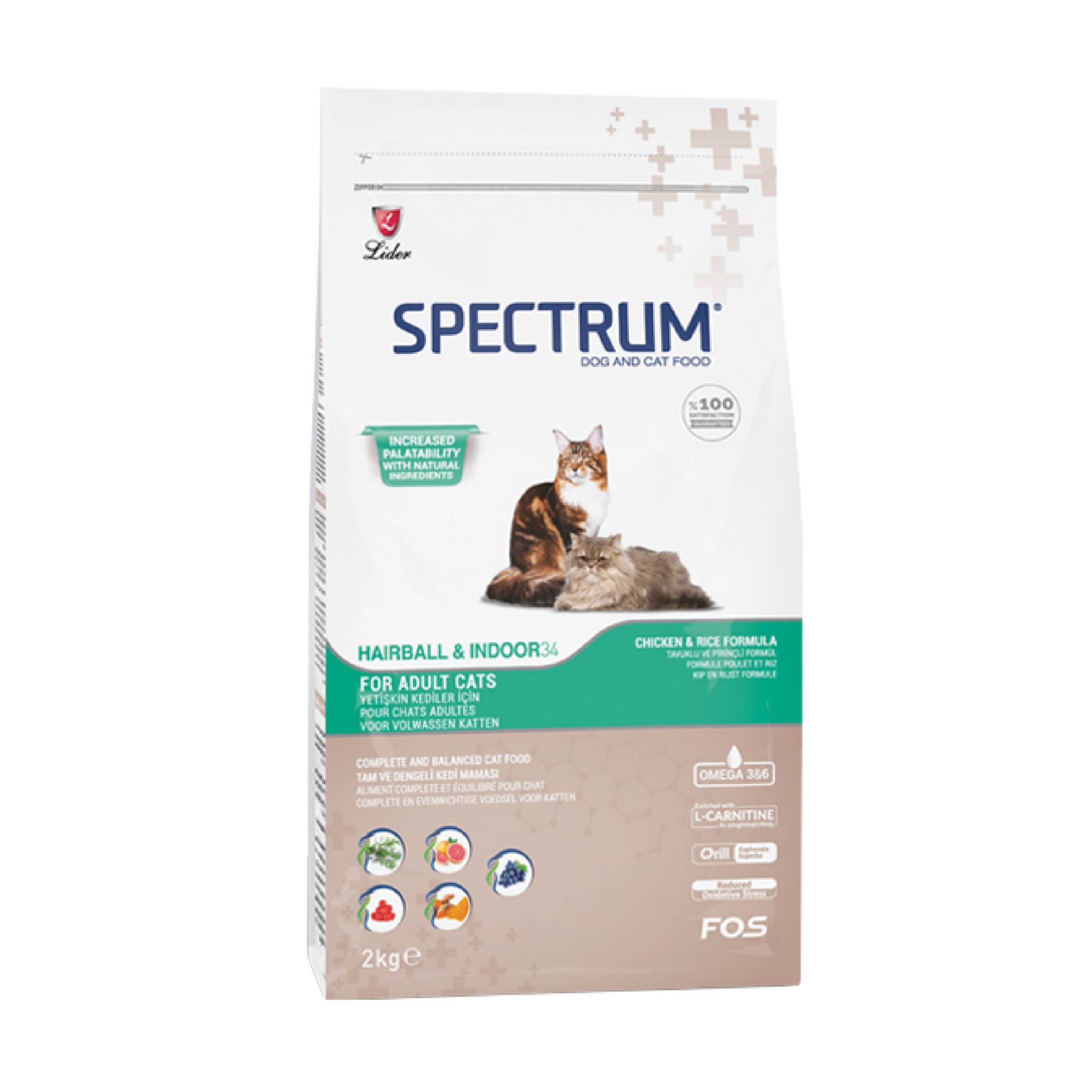 Spectrum Ultra Premium Hairball 34 Adult Cat Food - Pro Feeds