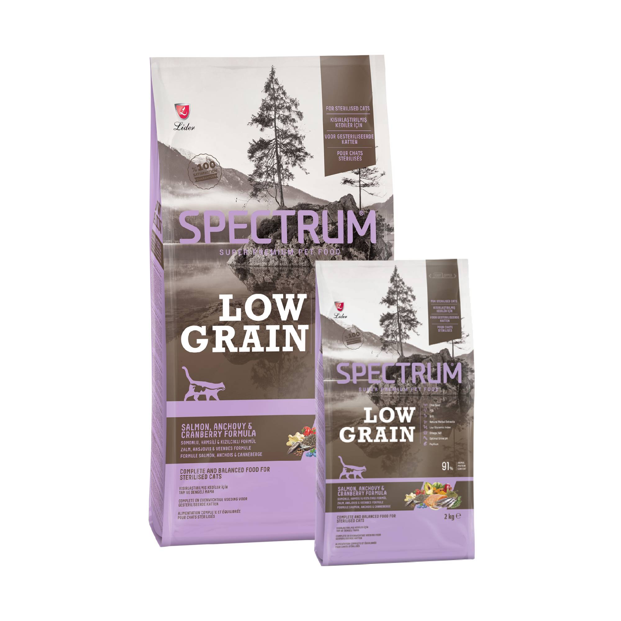 Spectrum Low Grain Sterilised Adult Cat Food with Salmon, Anchovy ...