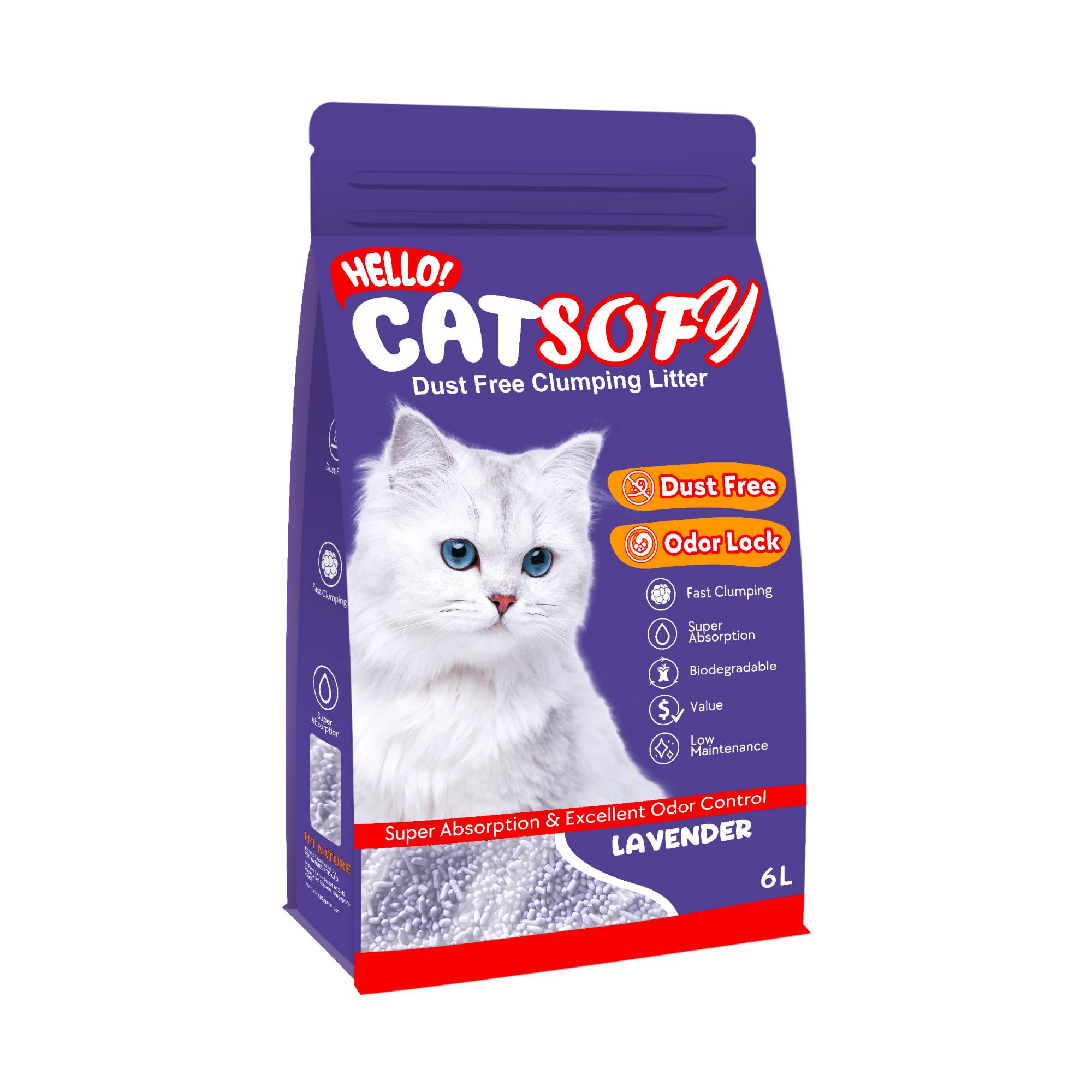 Hello Microsofy Cat Litter Lavender