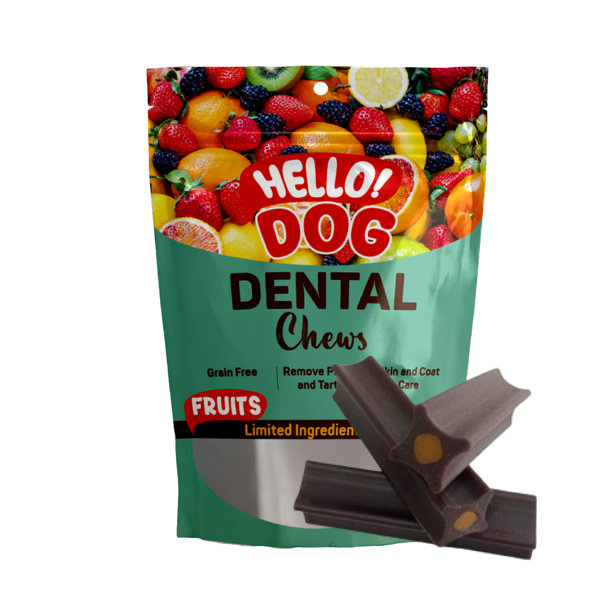 Hello Dog Dental Chew Fruit Berries with Chicken Stix