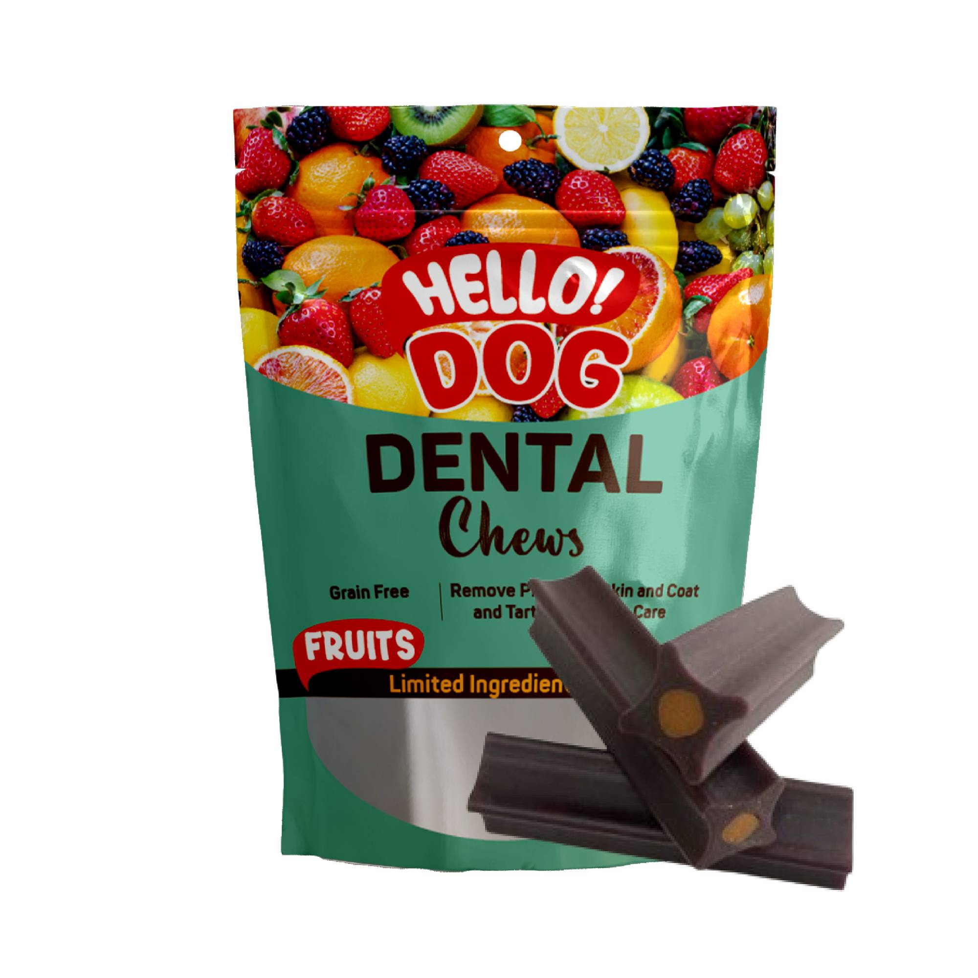 Hello Dog Dental Chew Fruit Berries with Chicken Stix