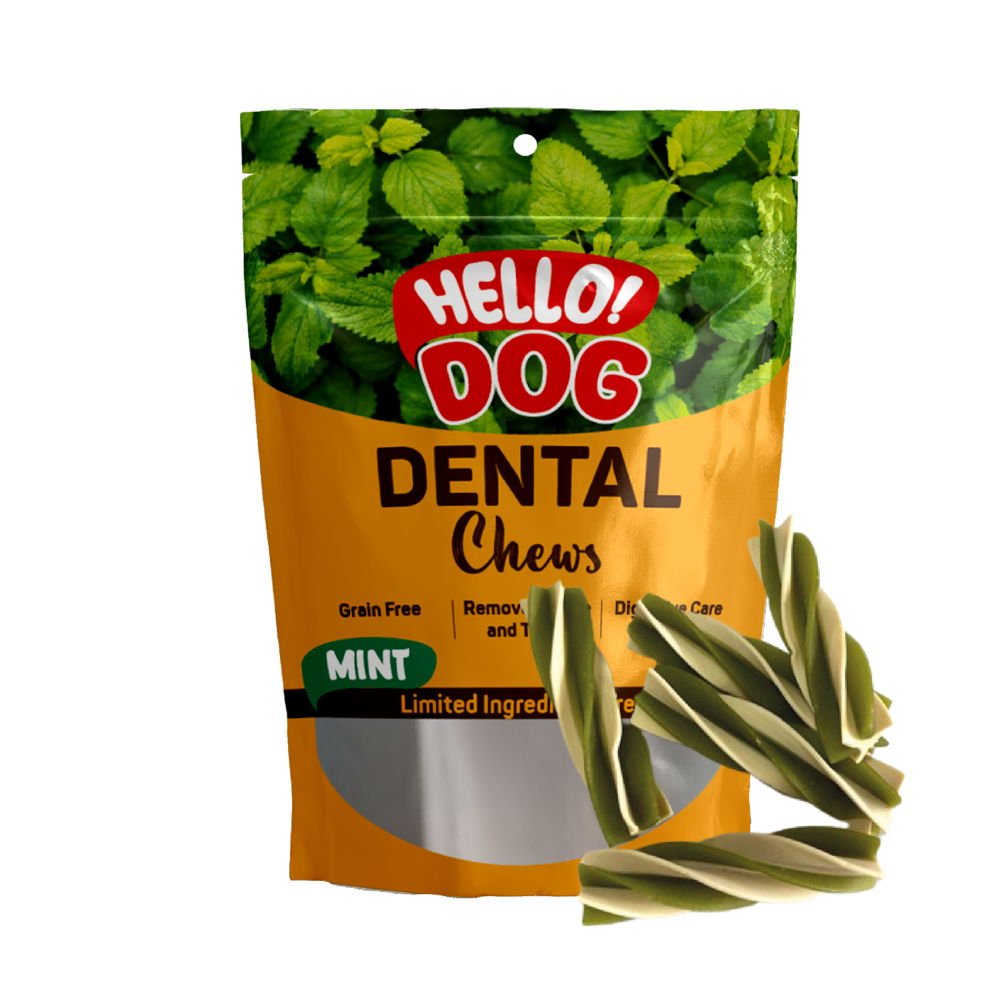 Hello Dog Dental Chew Mint Milk with Mint Ridges