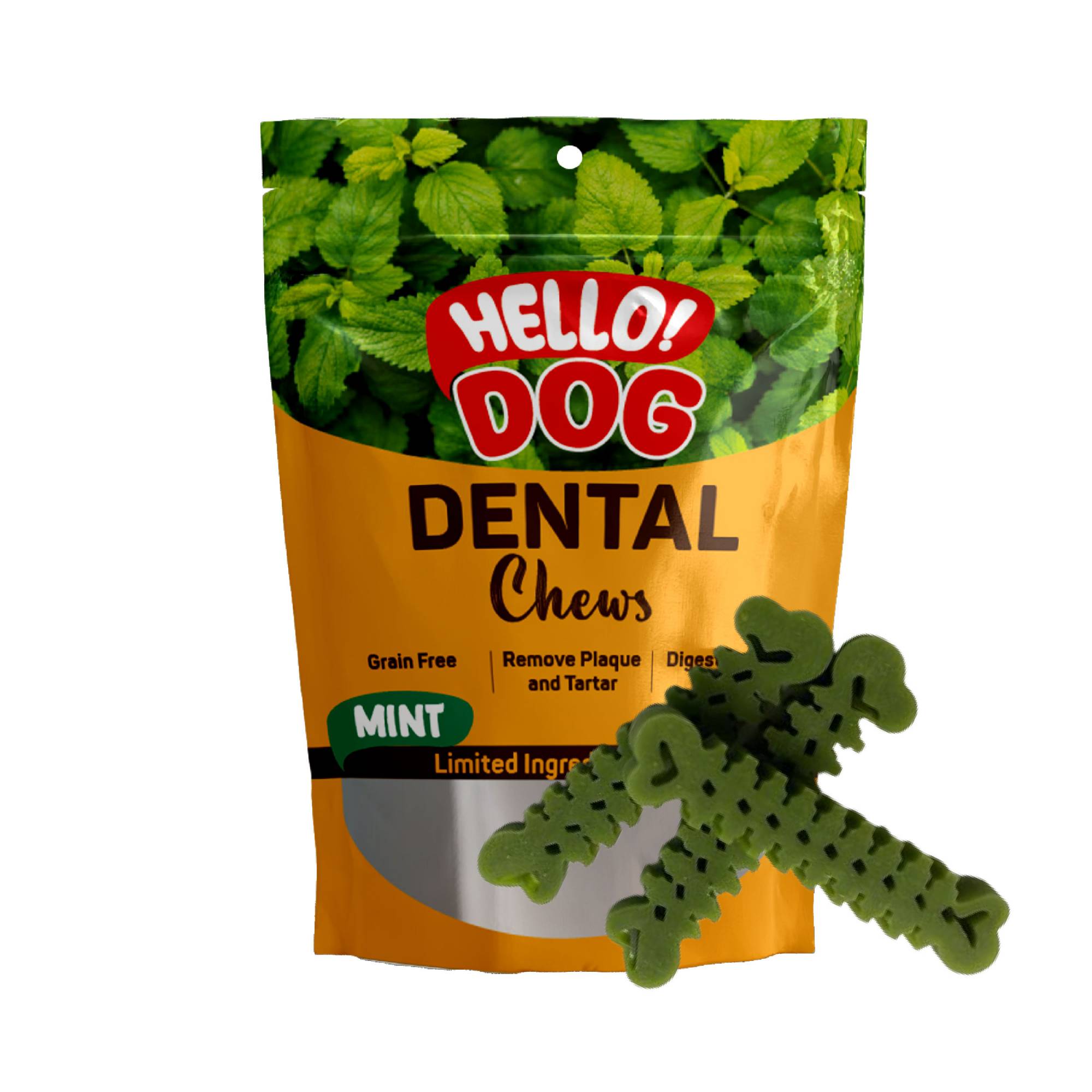 Hello Dog Dental Chew Mint with Spinach Bonoodle